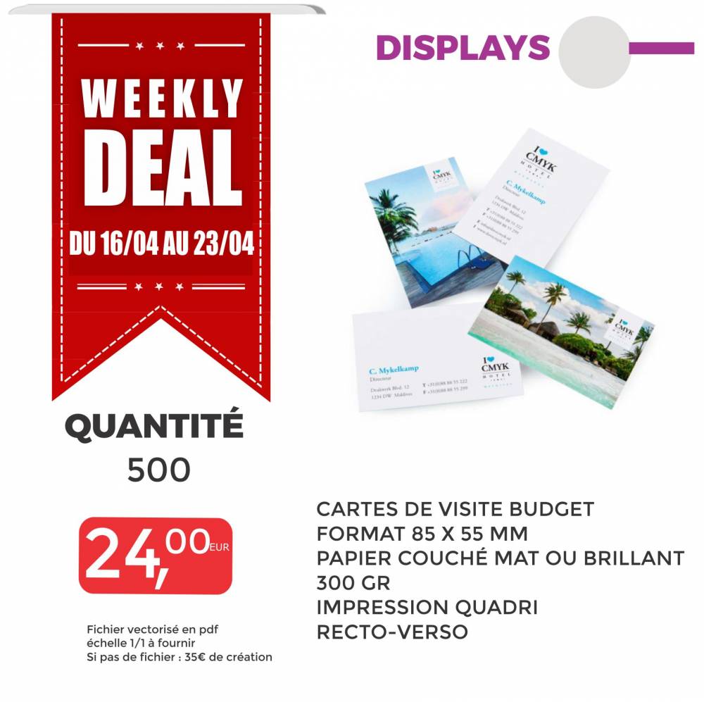 Promo de la semaine : cartes de visite à un prix fou